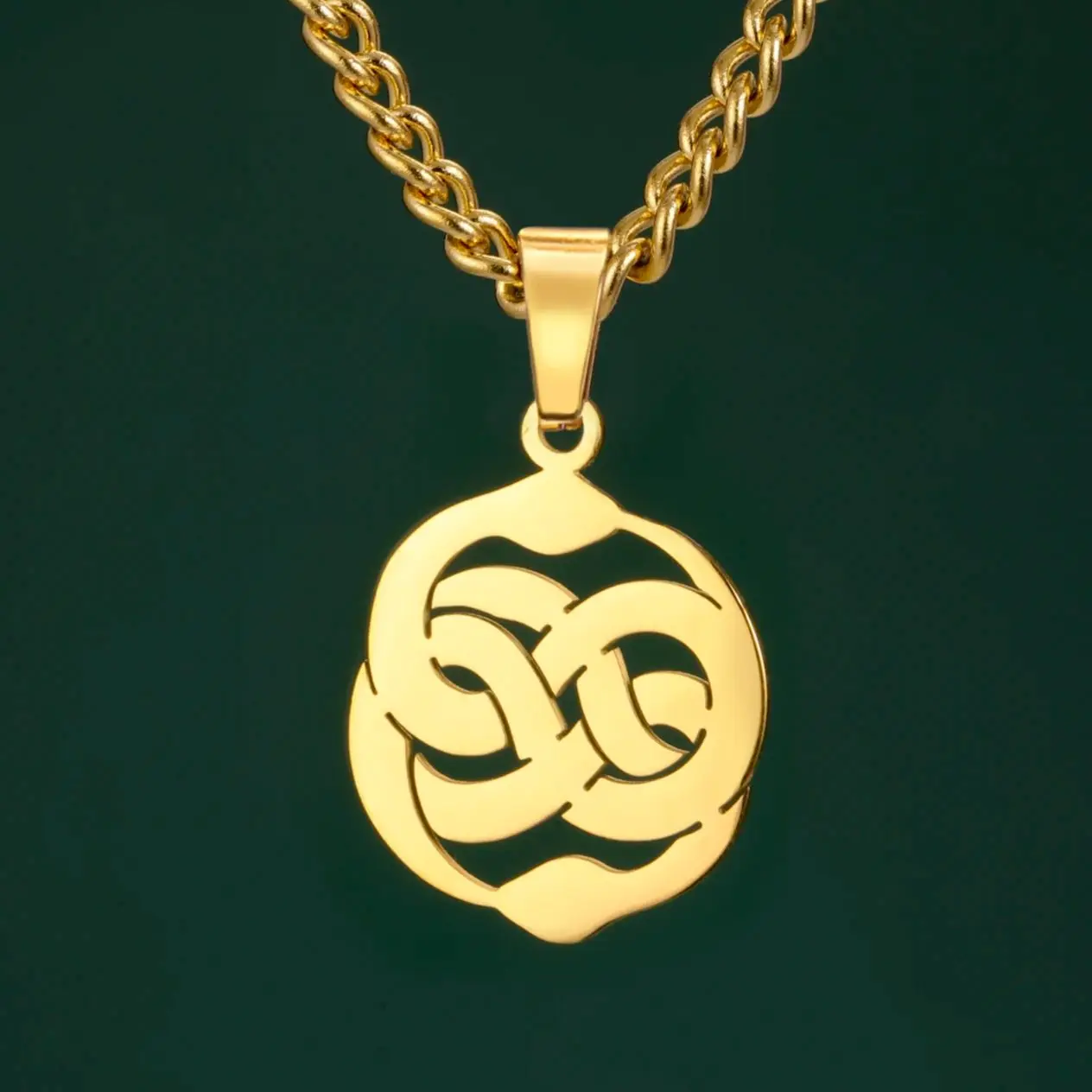 LIKGREAT-Double-Ouroboros-Infinity-Snake-Necklace-Stainless-Steel-Punk ...