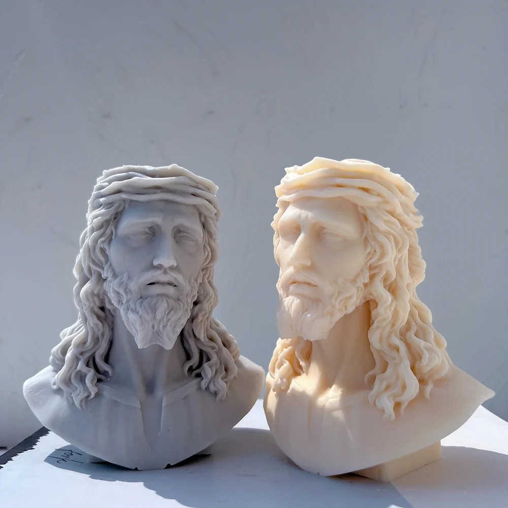 Jesus-Statue-Silicone-Mold-Unique-Bust-Sculpture-Soy-Wax-Candle-Mould ...
