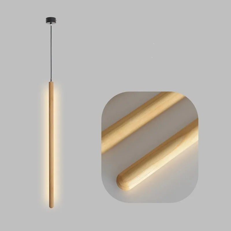 Nordic-Style-LED-solid-wood-pendant-light-office-led-luminaria-Long-wooden-stick-kitchen-Bedroom ...