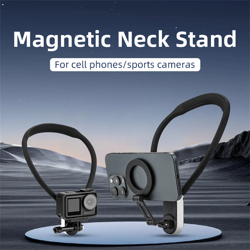 Magnetic-Neck-Phone-Holder-Cell-Phone-Mount-Hand-Free-POV-Vlog-Flexible ...