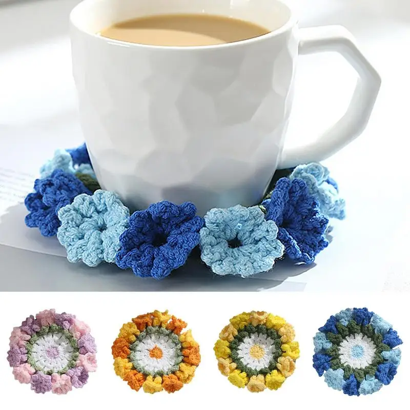 12cm-Round-Crochet-Flower-Coaster-Tea-Drinking-Cotton-Thread-Place-Mats ...