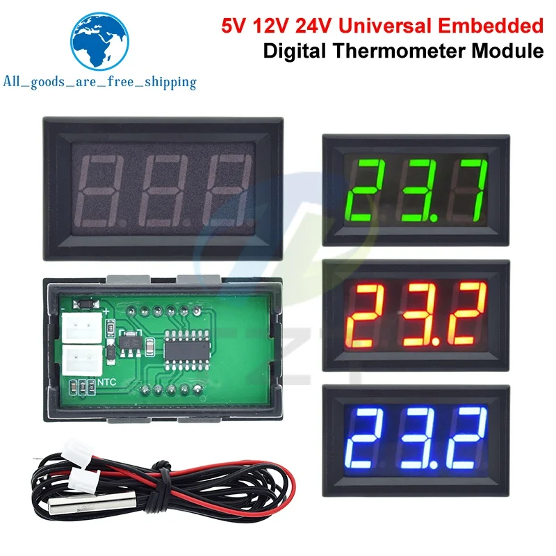 DC 4.5-30V Mini Digital LED Thermometer for Car Temperature Monitor ...