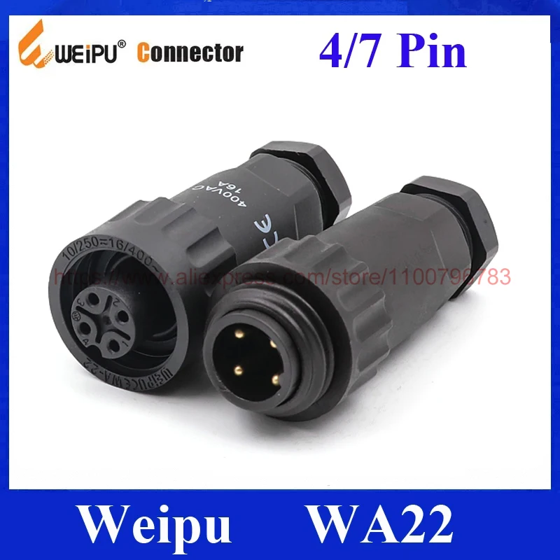 Original Weipu Connector WA22 IP67 Waterproof 4 Pin 7 Pin Cable ...