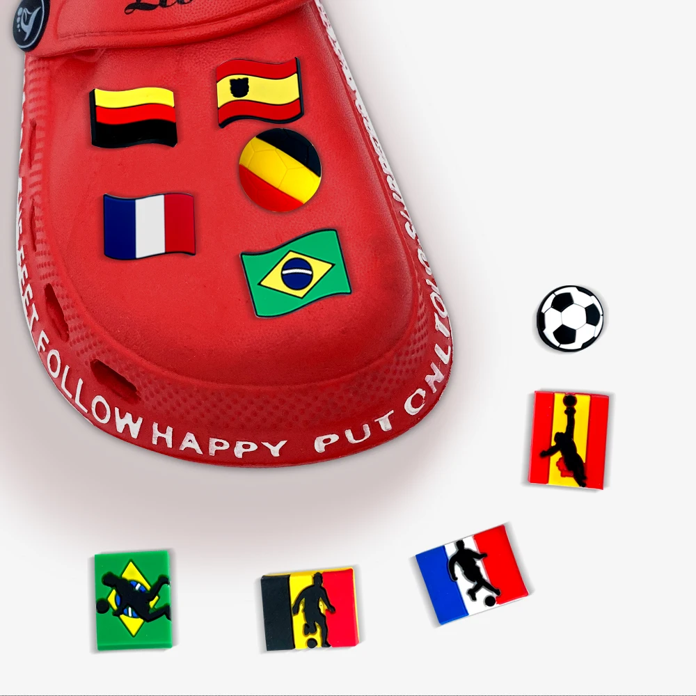 National-SOCCER-Shoe-Charms-Brazil-Spain-Brazil-Germany-French-Flag ...