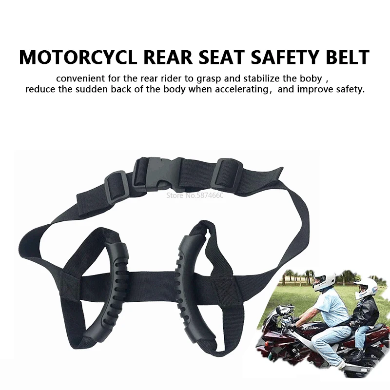 Universal Motorcycle safety belt child rear seat handle belt waist ...