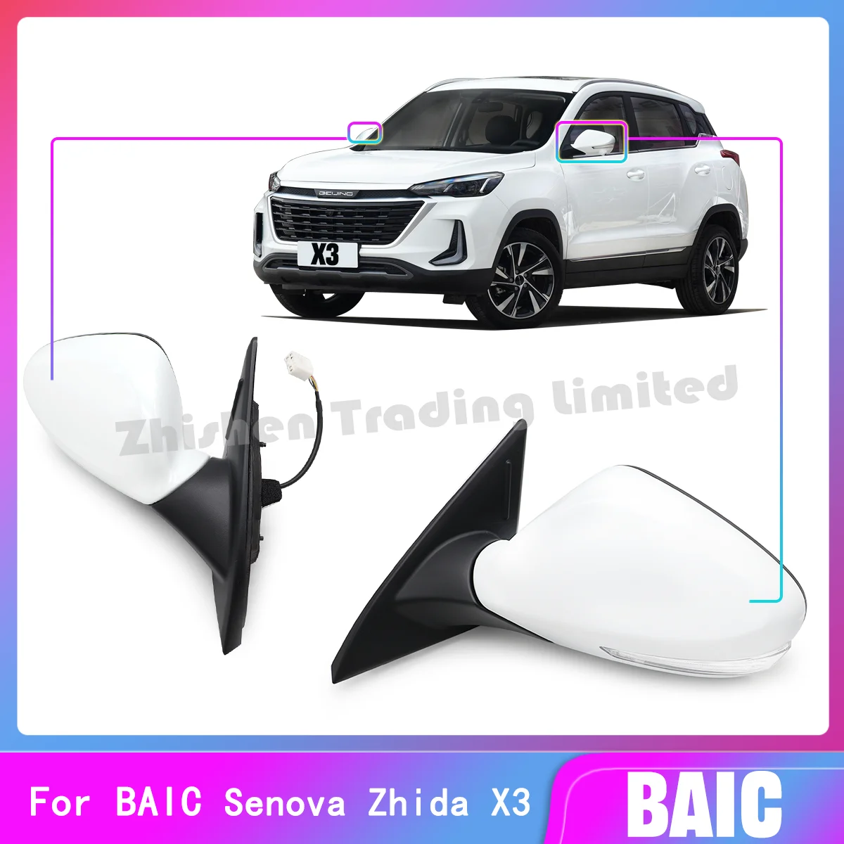 For-BAIC-Zhida-X3-External-Reversing-Mirror-Folding-Rearview-Mirror ...