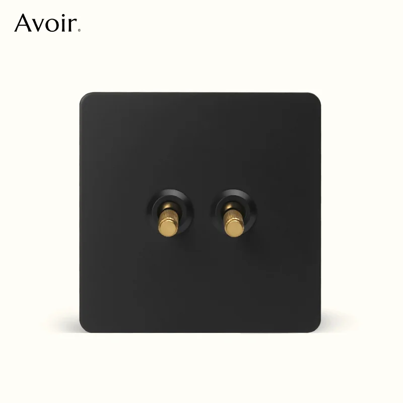 Avoir-Wall-Light-Toggle-Switch-Retro-Lever-Power-Outlet-Black-Stainless ...