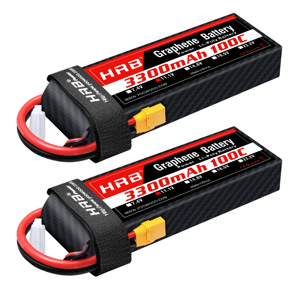 HRB 3S 3300mah Graphene Battery 11.1V RC Lipo 100C With Deans XT90 Connector for RC Car Truck ...