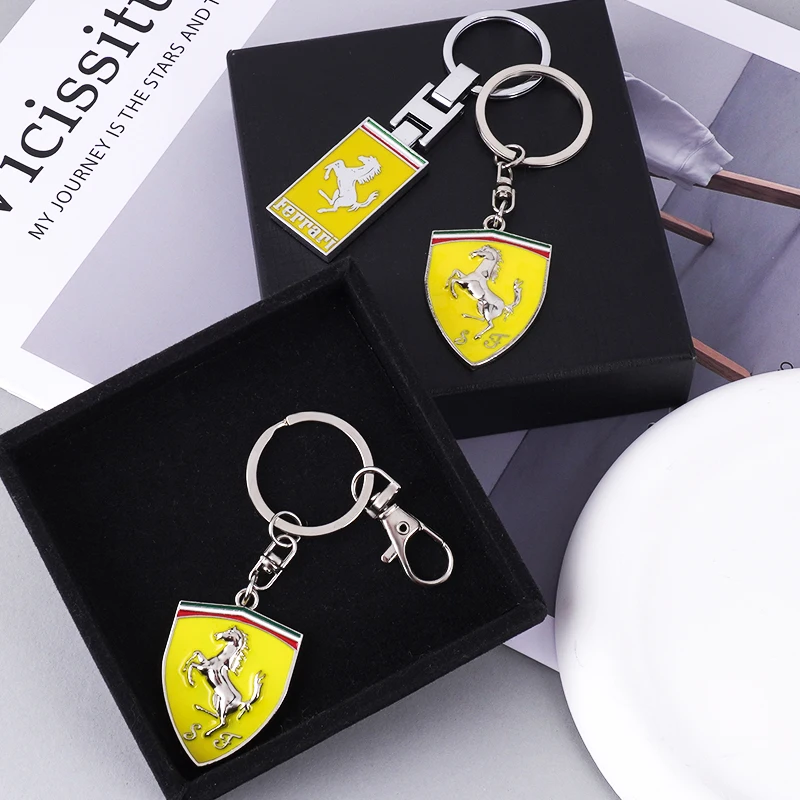 3D Metal Car Keychain Keyring Key Chains Pendant For Ferrari Roma F80 ...