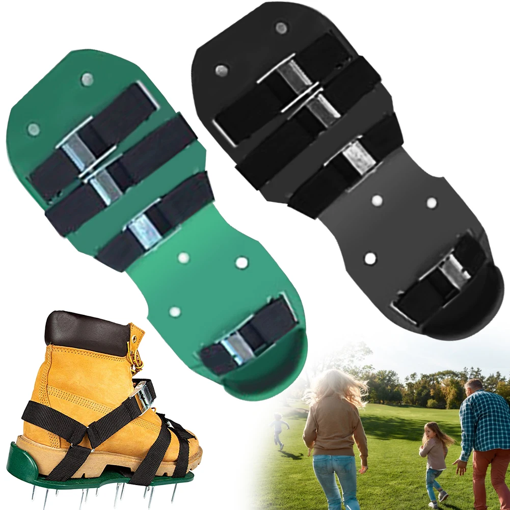 1-Pair-Grass-Loose-Soil-Tool-Adjustable-Belt-Strap-Lawn-Aerator-Shoes ...
