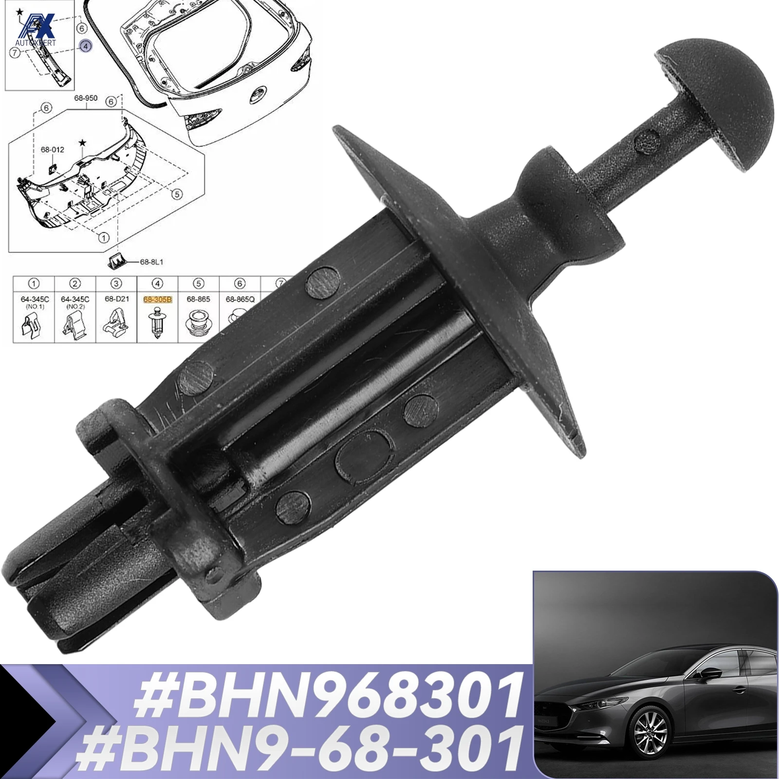 For Mazda 3 BM/BP Hatchback Models CX-3 CX-30 DM Onwards Tailgate Trim ...