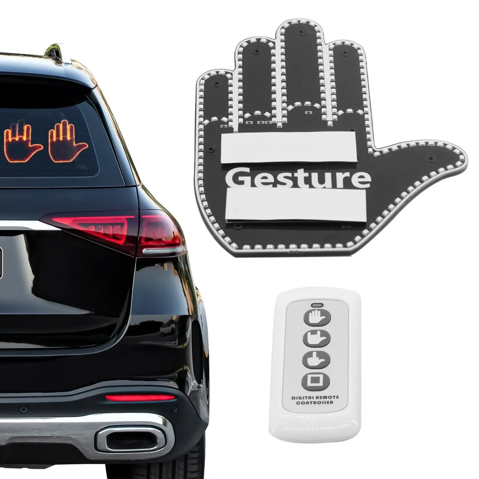 Funny-Car-Finger-Light-with-Remote-Road-Rage-Signs-Middle-Gesture-Hand ...