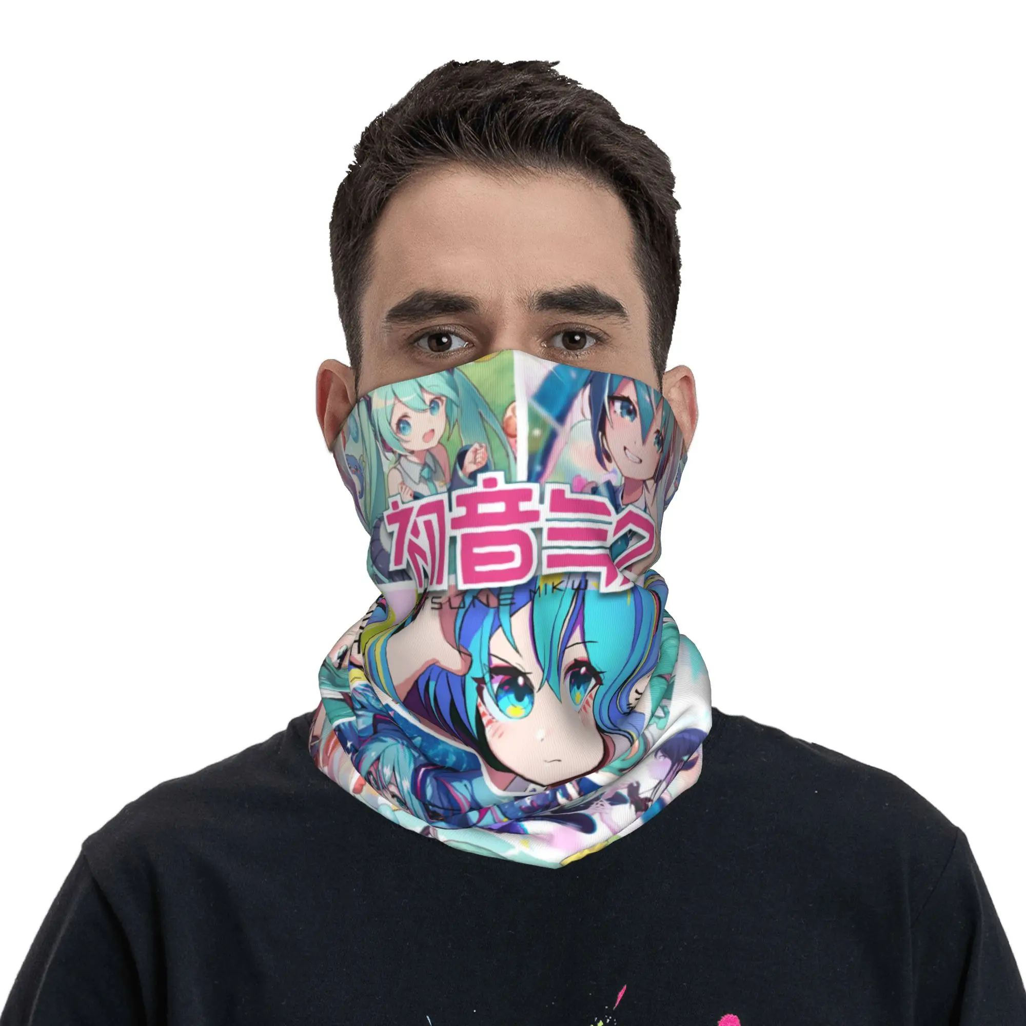 Hatsune Miku Anime Bandana Neck Gaiter for Hiking Cycling Women Men ...