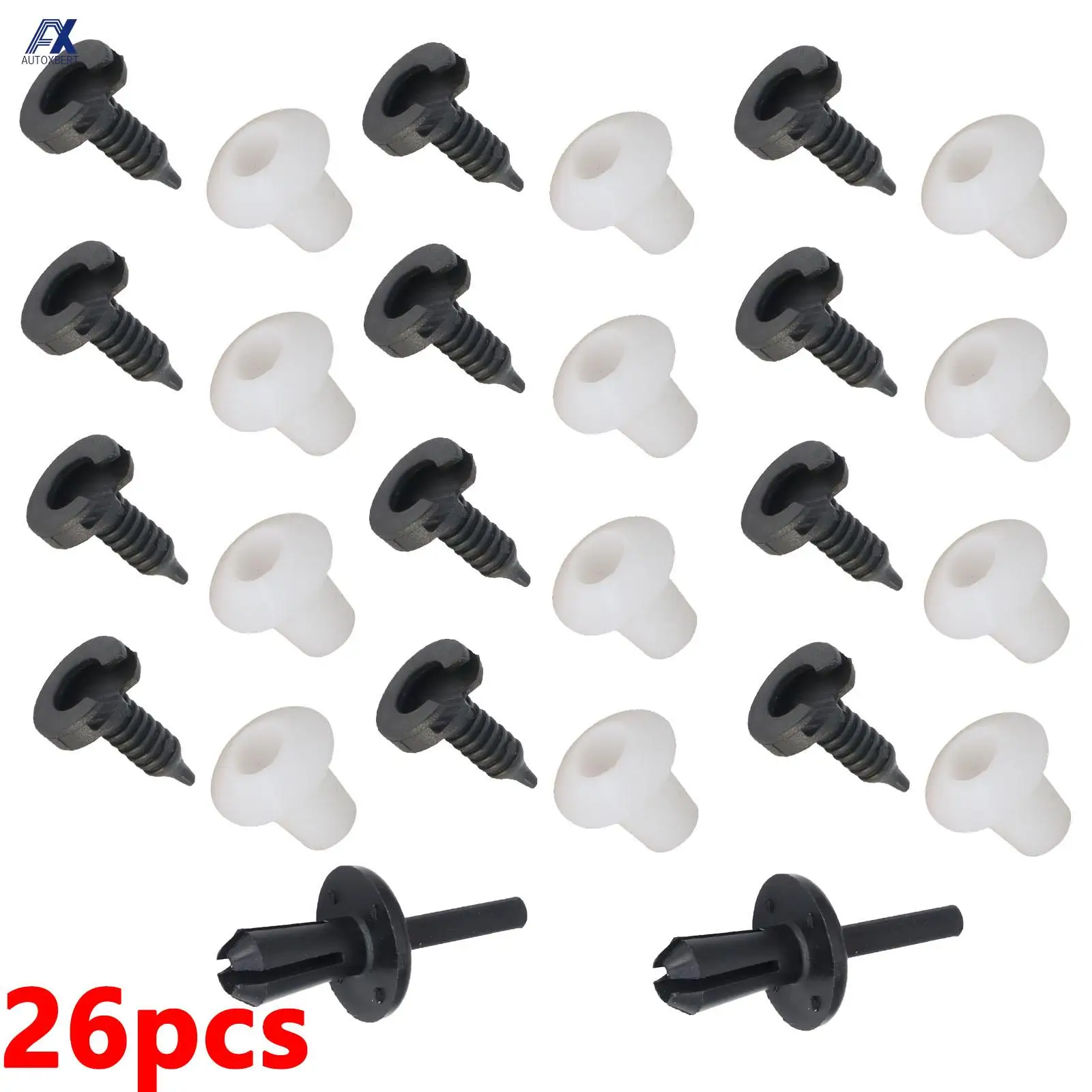 26Pcs-Trim-Panel-Clips-Interior-Headlining-Fixing-Lining-Grommets ...