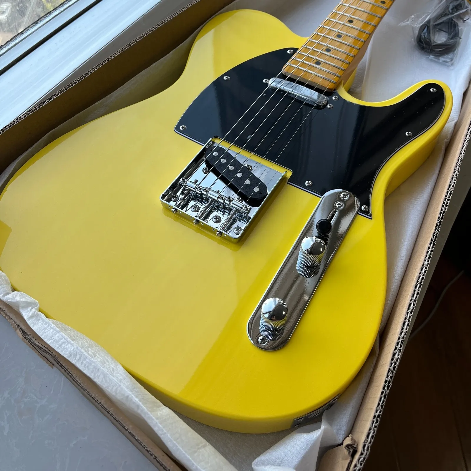 2026 hot new Yellow Guitar Maple Fretboard Alder Body - AliExpress 18