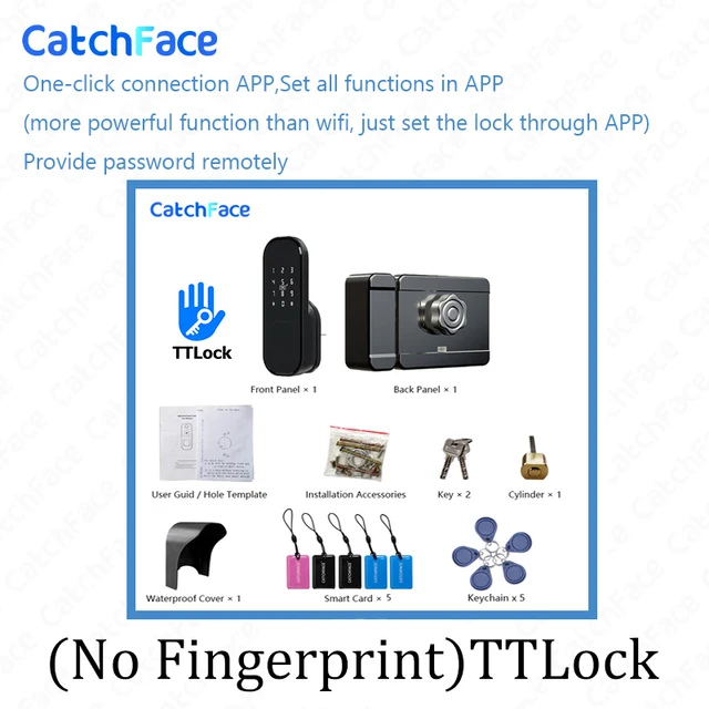 Gate Automatic Lock Fingerprint Waterproof Outdoor Garden Lock Remote ...