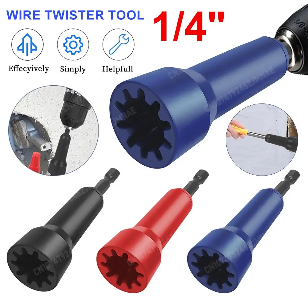Wire-Twister-Tool-with-1-4-Shank-Spin-Twisting-Wire-Connector-Sockets ...