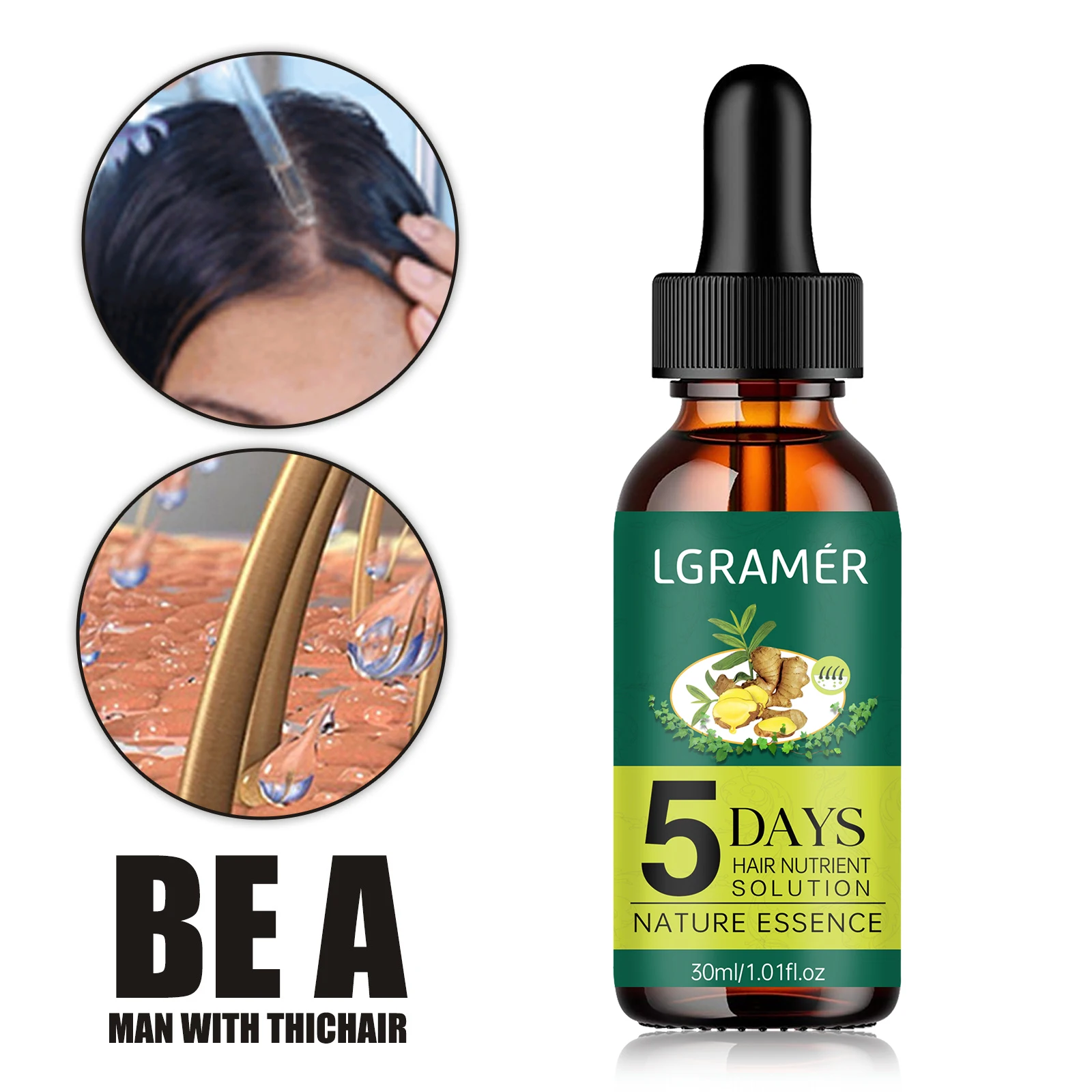 Aceite esencial para el crecimiento del cabello Aceite de jengibre para ...