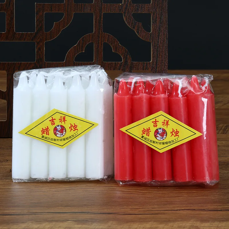 10pcs-Small-Red-Candles-Household-Birthday-Lighting-Red-and-White ...