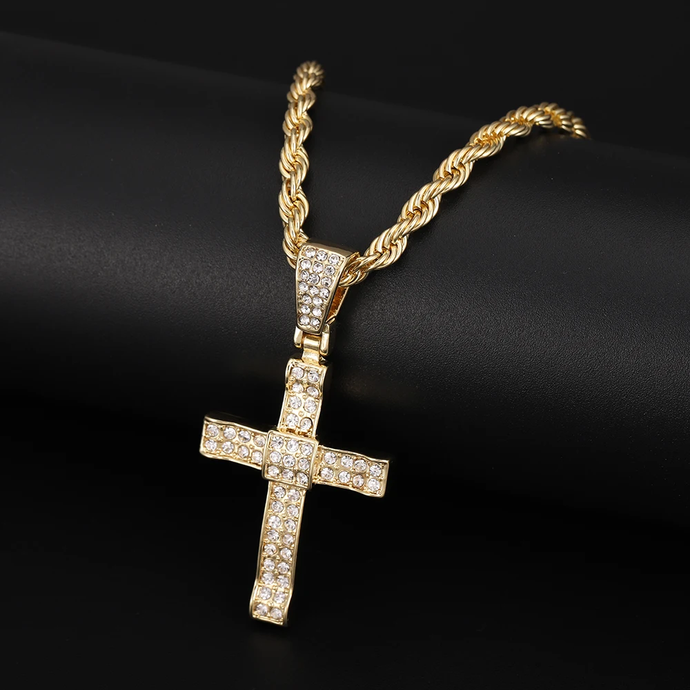 Luxury-Classic-Cross-CZ-Pendant-Necklace-Women-s-Wedding-Party-Clavicle ...