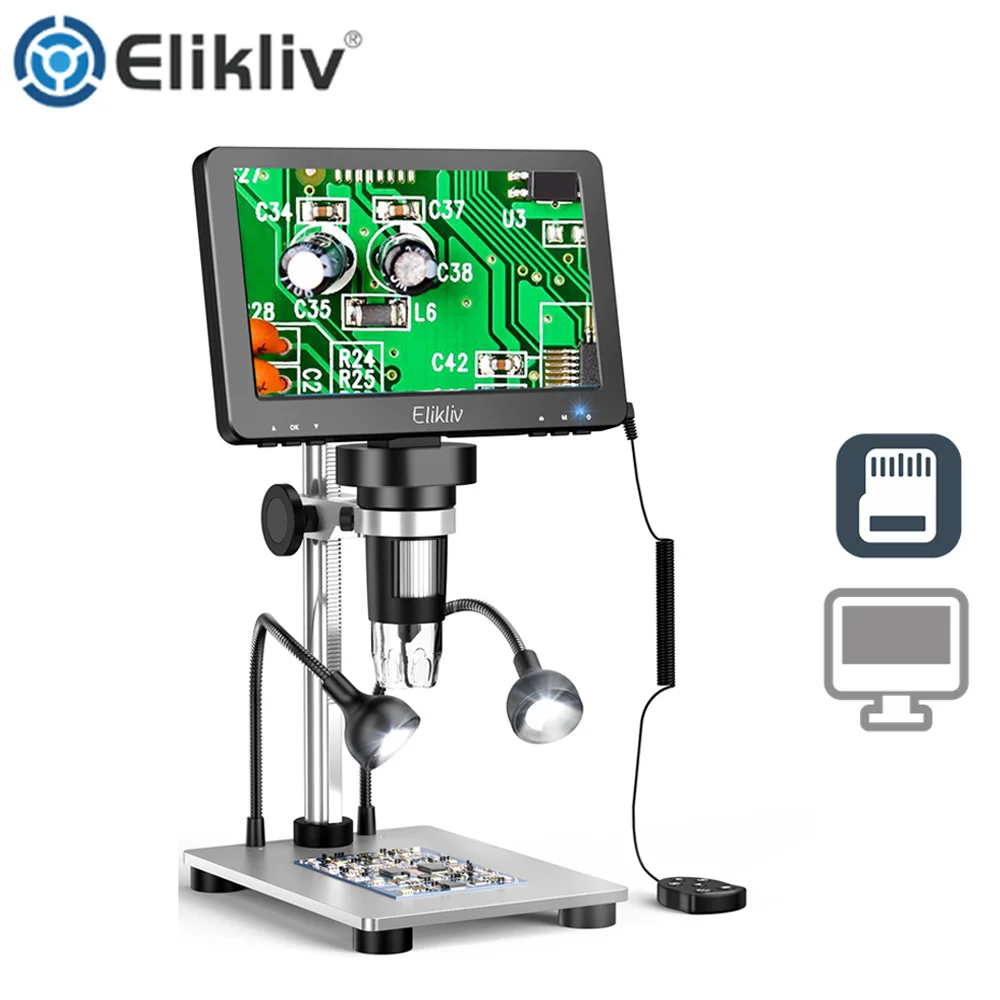 Elikliv-EDM9-Microscope-num-rique-LCD-7-pouces-1080P-50X-1200X ...