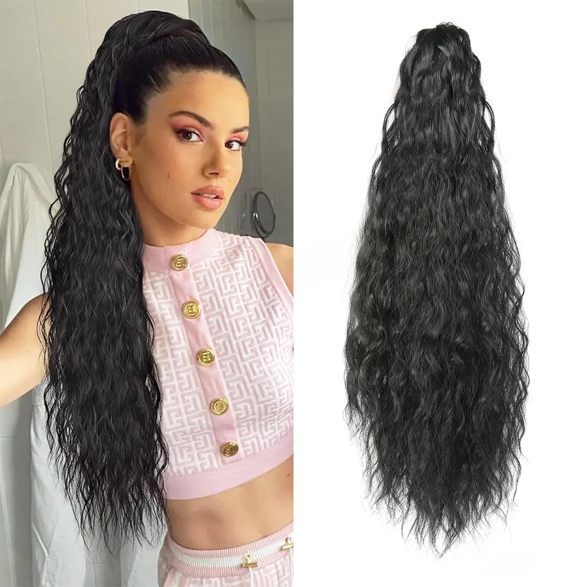 22-Inch-Fluffy-Long-Corn-Curly-Ponytail-Hair-Extensions-for-Women ...