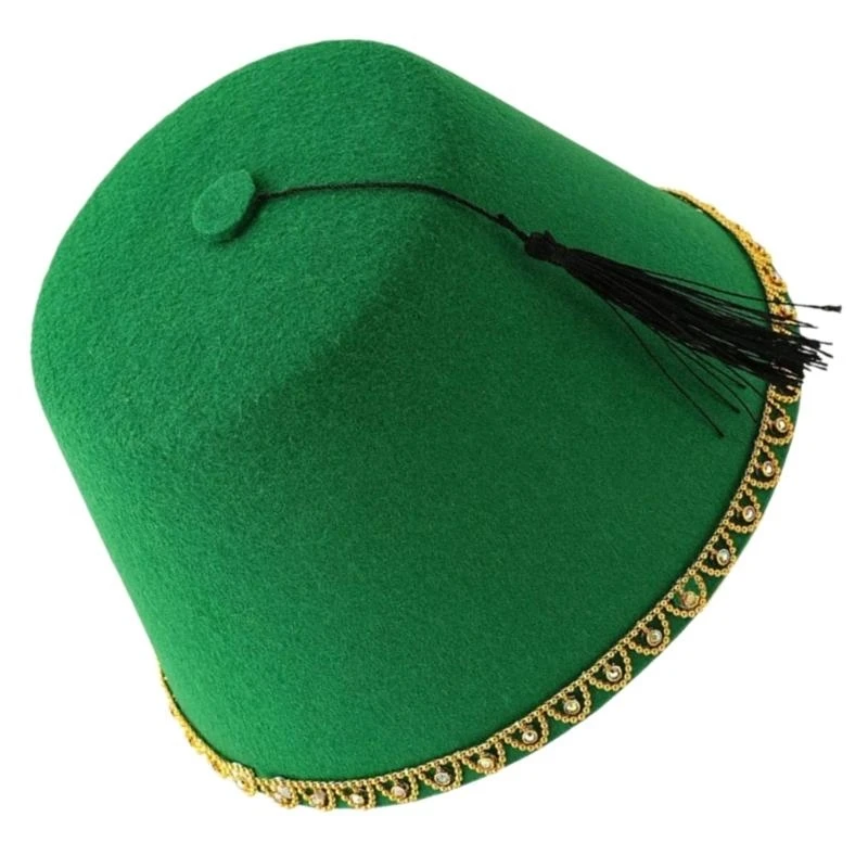 652F Tarboosh Fez Hat for Men Traditional Moroccan Hat Ottoman Round ...