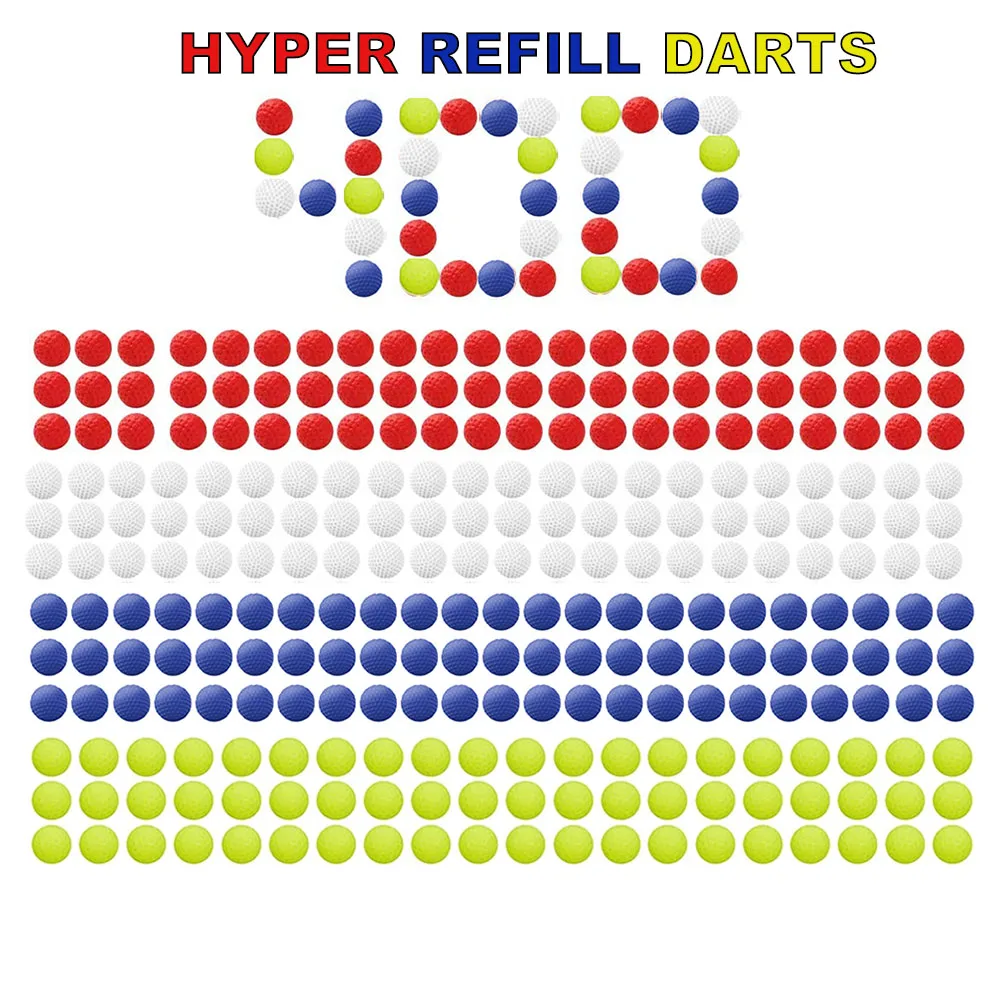 400-Mixed-Colors-Balls-for-Nerf-Hyper-14mm-Refill-Darts-Toy-Gun-Ammo ...