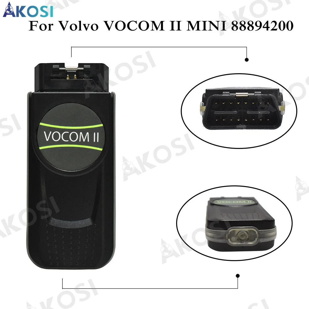 볼보 VOCOM 2 88890400 트럭 버스 건설 굴삭기, VOCOM II Vocom2 미니 88894200 진단 도구 ...