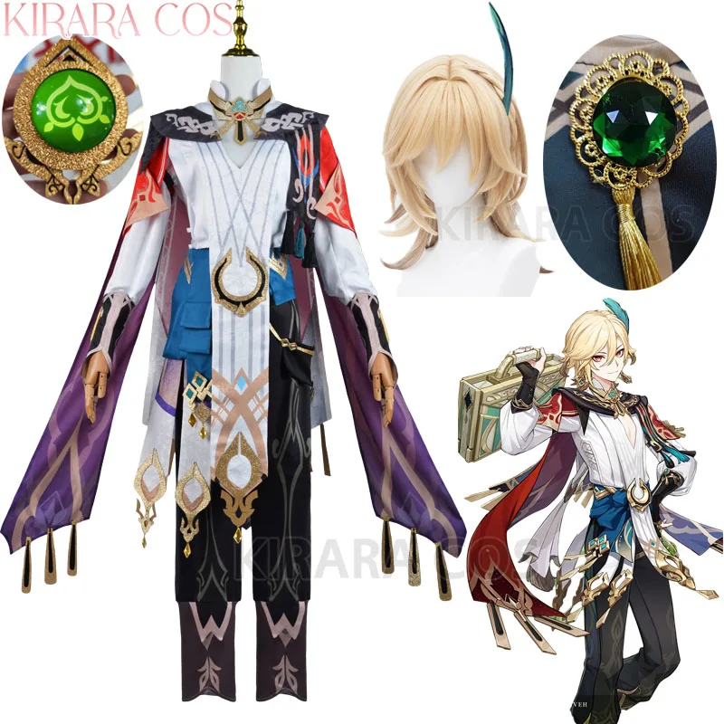 Genshin-Impact-Sumeru-Kaveh-Cosplay-Costume-Wig-Hair-Full-Set-Halloween ...