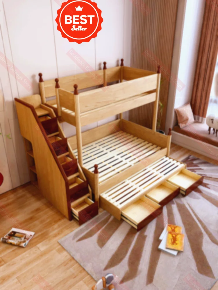 Double-decker-bed-with-upper-and-lower-bunks-upper-and-lower-beds-high ...