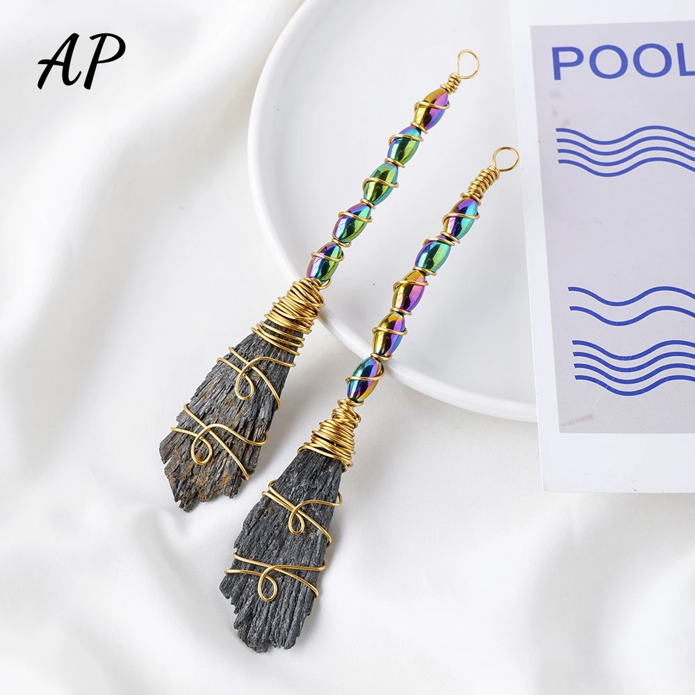 Natural-Crystal-Black-Tourmaline-Broom-Hand-Crafts-Black-Feather-Shape ...