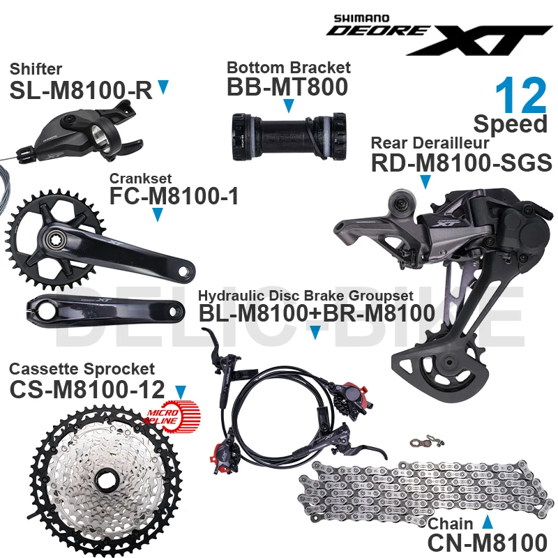 Shimano-DEORE-XT-M8100-1x12v-Groupset-include-Right-Shifter-Rear ...