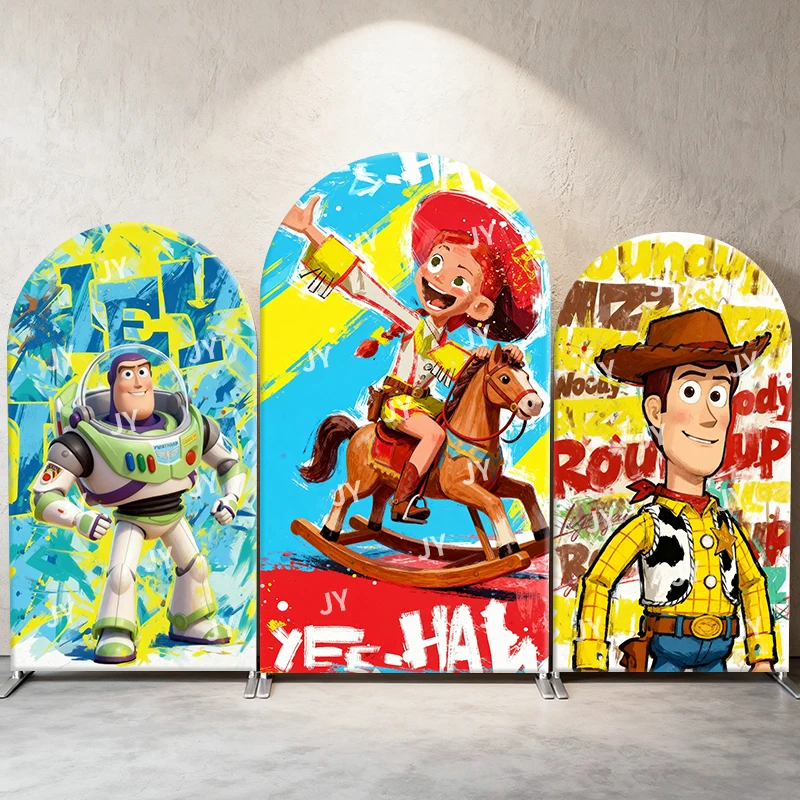 Toy Story Arch Backdrop Cover Graffiti Style Buzz Woody Rocking Horse ...