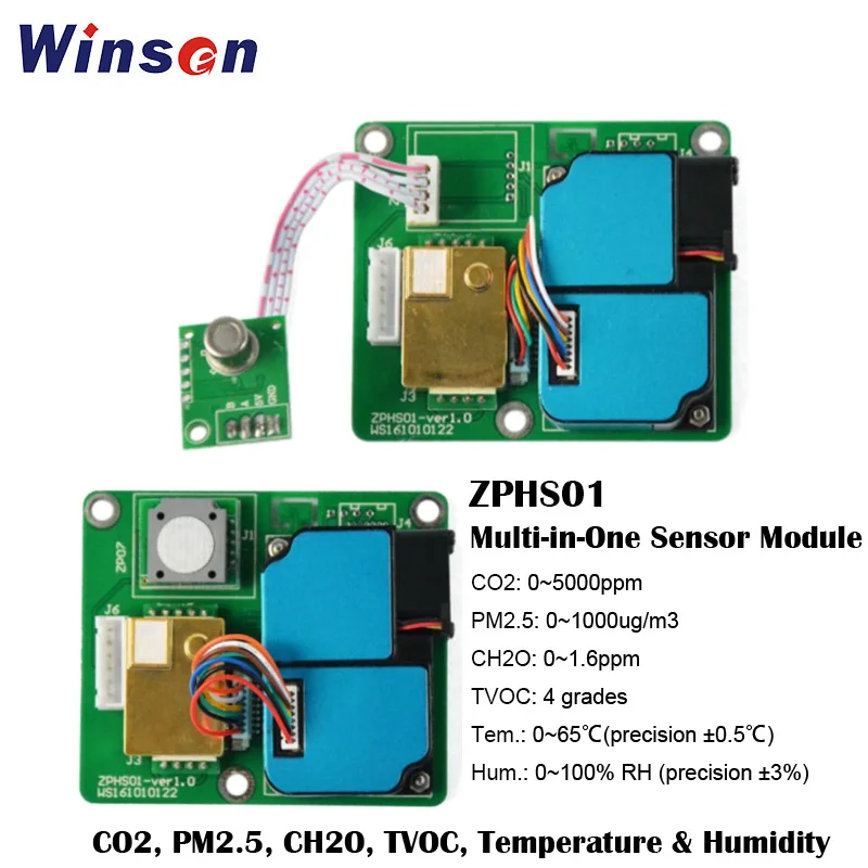 1pc Winsen ZPHS01 Multi-in-One Sensor Module CO2/PM2.5/CH2O/TVOC and ...