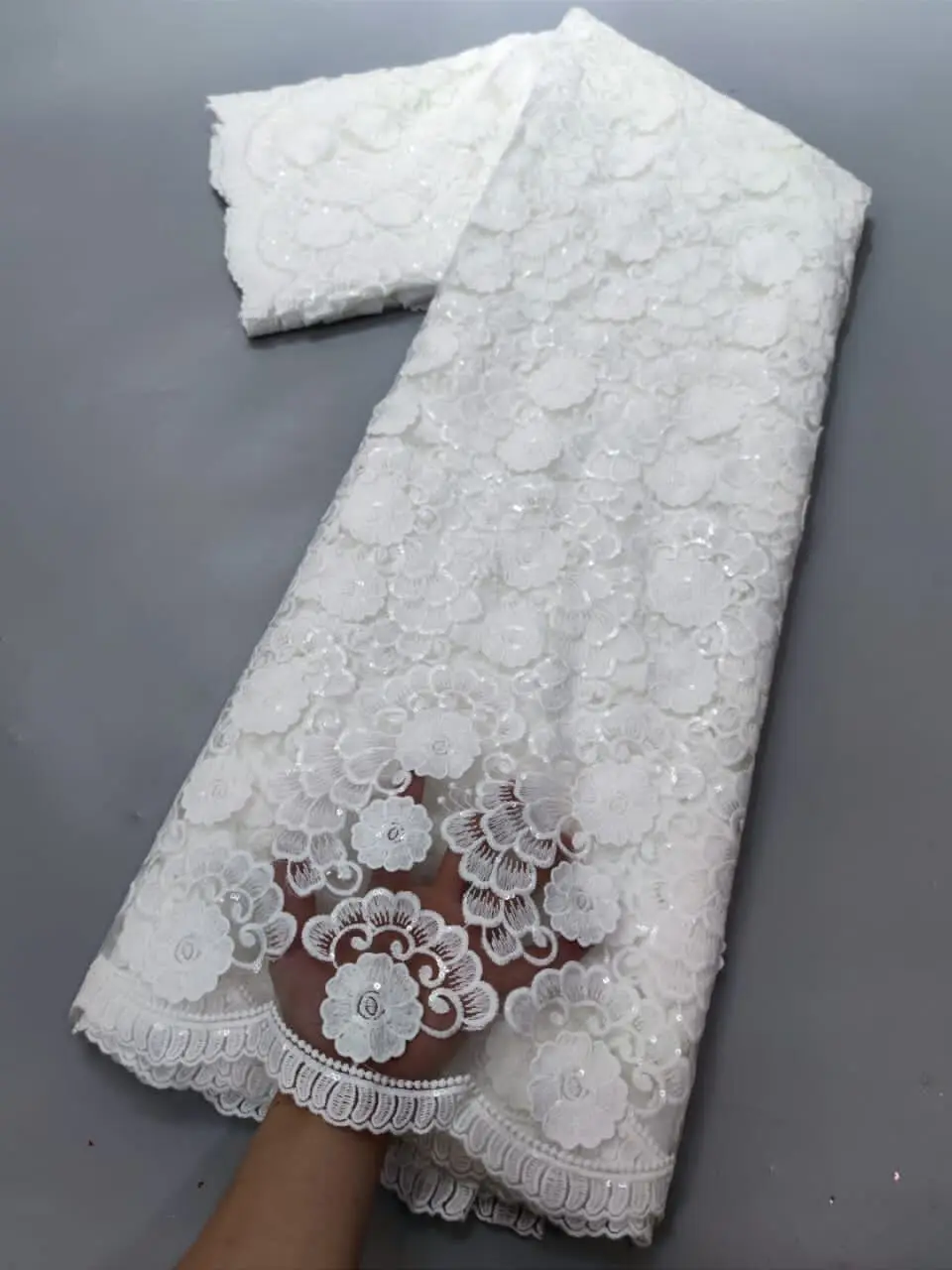 White Nigerian Tulle Lace For Bridal Gown Dress 2022 High Quality ...