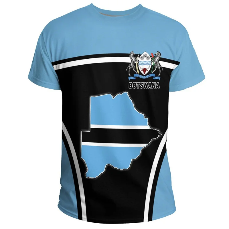 Botswana-Coat-Of-Arms-Pattern-T-shirt-Men-Summer-3D-Printed-African ...