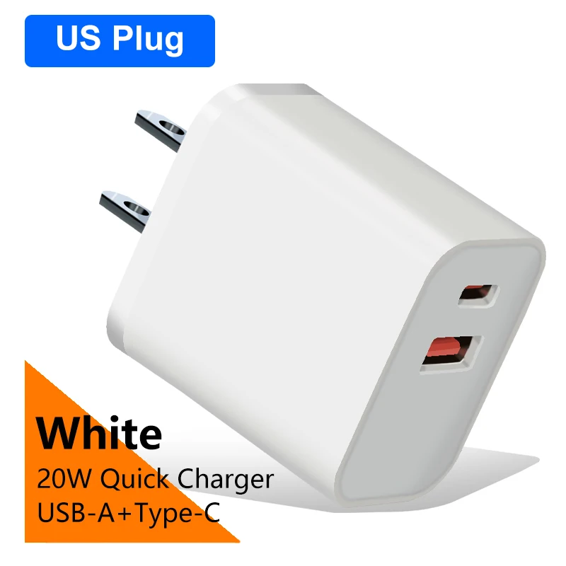 USB-A-Type-C-20W-EU-US-Plug-5V-3A-Quick-Charger-Mobile-Phone-Charging ...