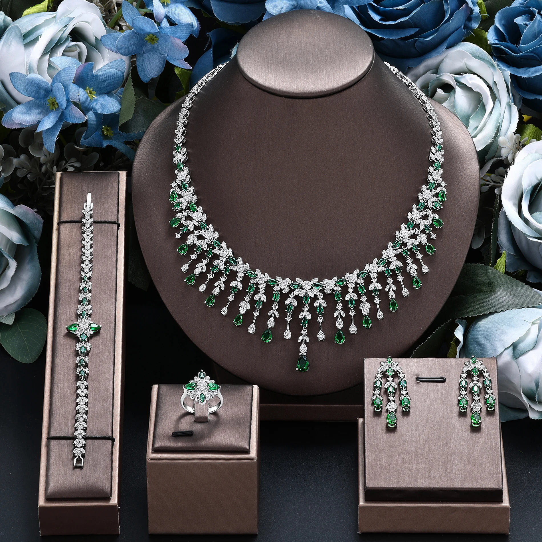 Luxury-Arabian-Jewelry-Set-4-piece-Set-Suitable-For-Women-s-Party ...