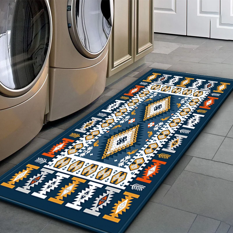 Mediterranean-Style-Rug-Simple-Modern-Blue-Floor-Mat-Non-Slip-Living ...