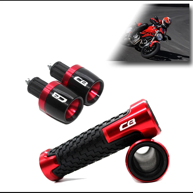 Motorcycle Handlebar Hand Grips Handle Bar End Cap For CB 400 500 750 ...