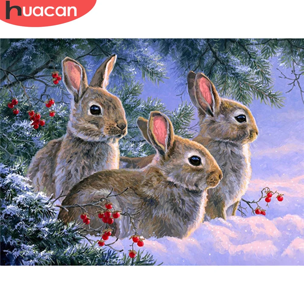 5d Diy Diamond Painting Rabbit | Canvas Diamond Painting Rabbit - 5d ...