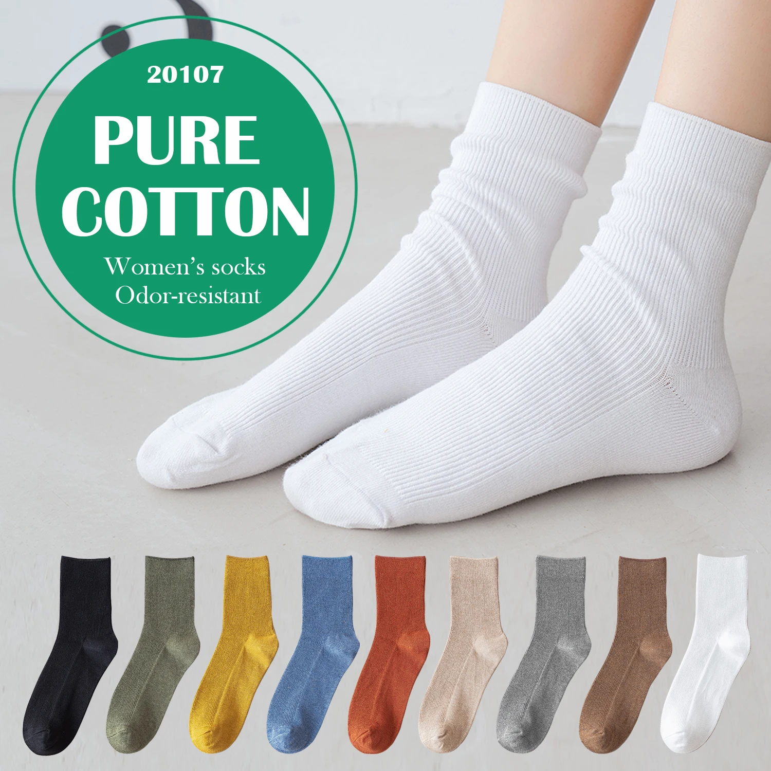 5-Pairs-Of-New-Japanese-Socks-Set-Solid-Color-Women-s-Casual-pure ...