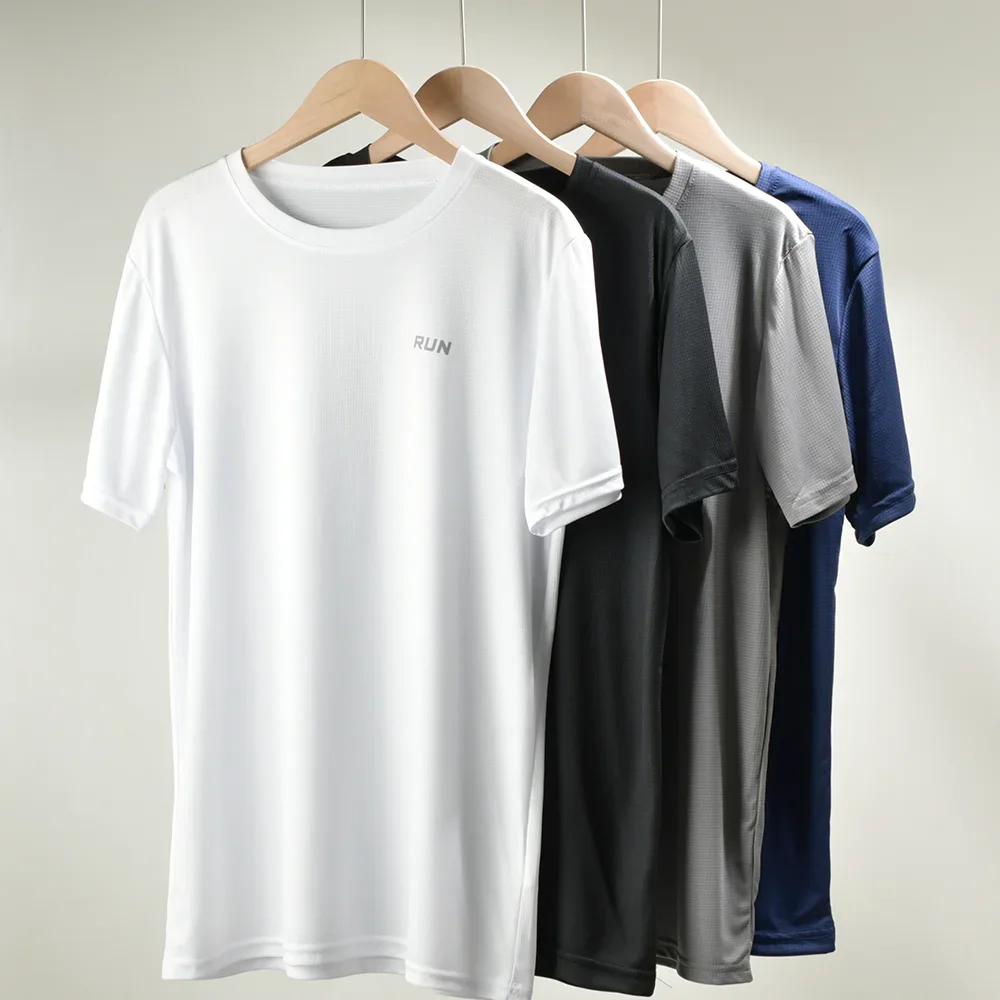 Men's Quick Dry Short Sleeve Running Moisture Wicking Round Neck T ...