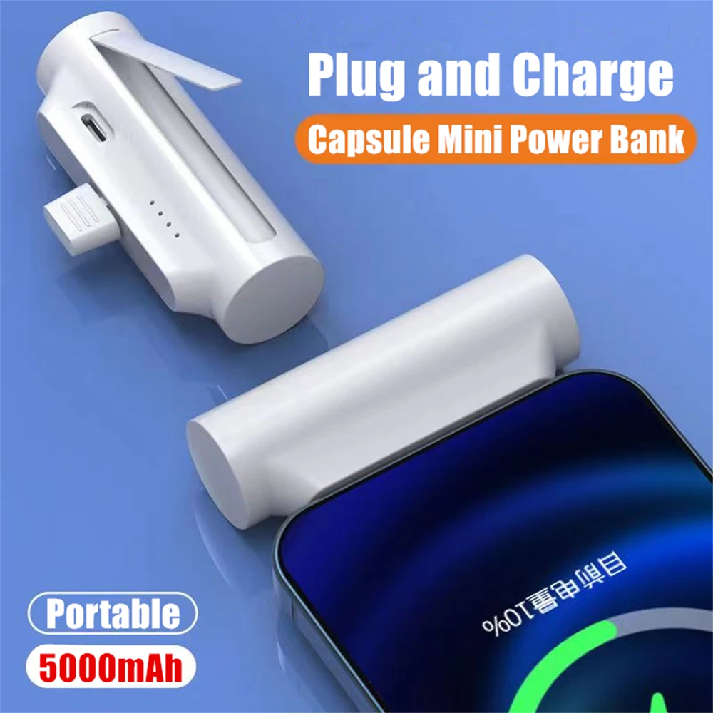 Mini-Power-Bank-5000mAh-External-Battery-Wireless-Charging-Powerbank ...