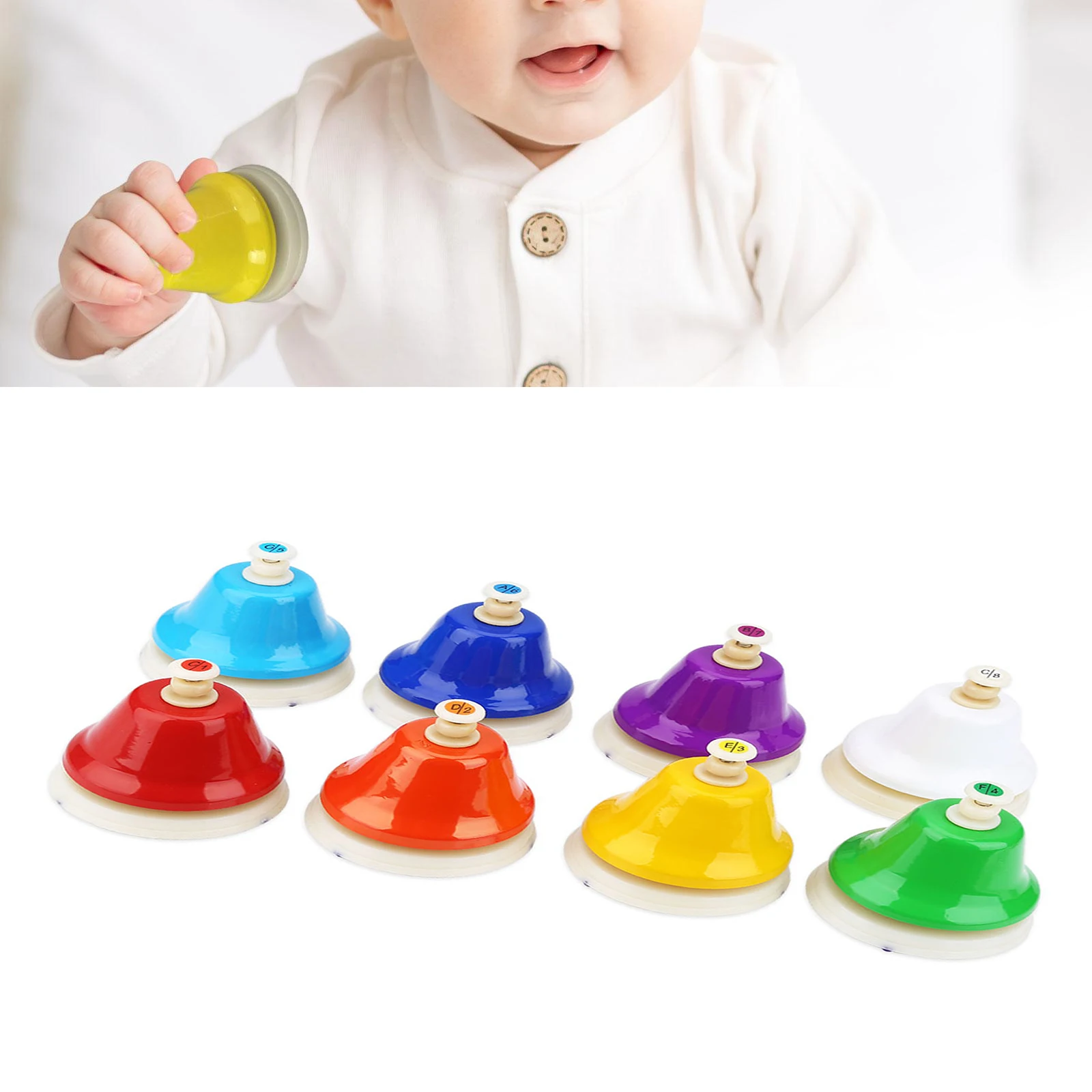 Children's play desk bell hand bell set educational music toy 8 note ...