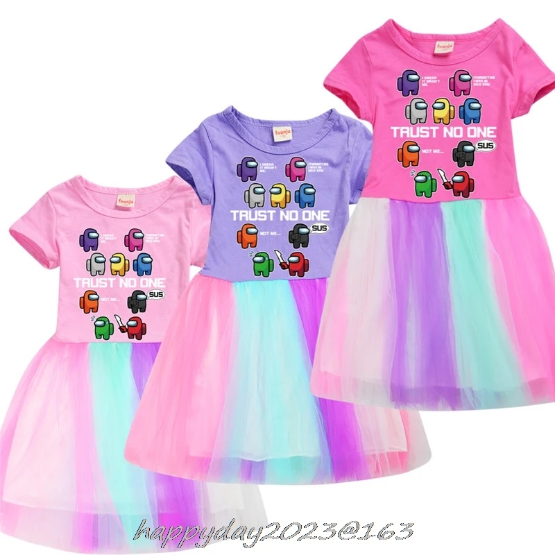 ฤดูใบไม้ผลิชุดเดรสสำหรับสาว Tutu Princess Dresses Among Us วันเกิด ...