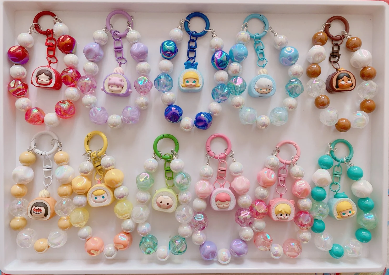 Diy keychain Poppnine手作り人形ミニフィギュアpucky skullpanda| | - AliExpress