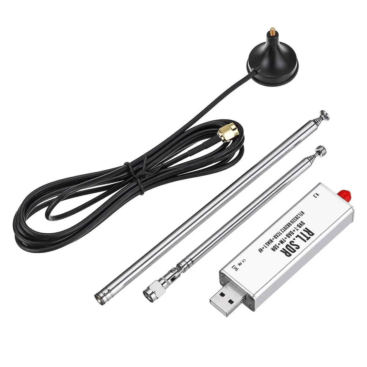 0.1MHz-1.7GHz TCXO Stable Full Band RTL SDR Receiver Full Kit with ...