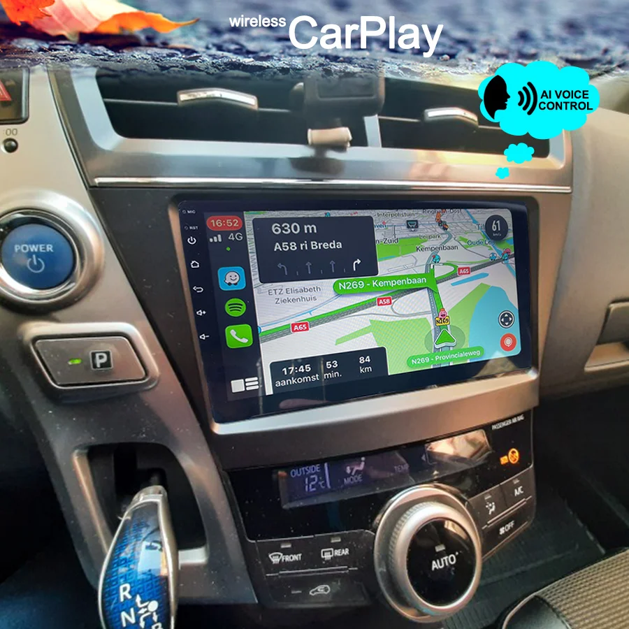 128gb Android 12 Ai Voice Car Radio Gps Navigation For Toyota Prius ...
